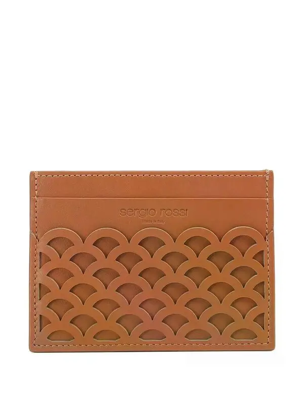 SERGIO ROSSI Sr Mermaid Leather Cardholder - Brown