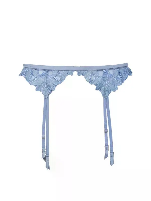 Fleur Du Mal Lily Garter Belt - Blue