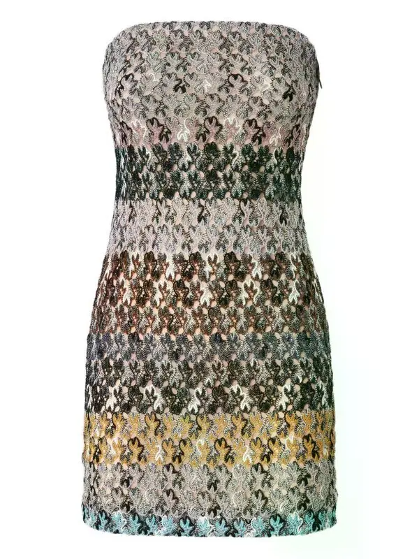 Missoni Geometric Embroidered Lace Mini Dress