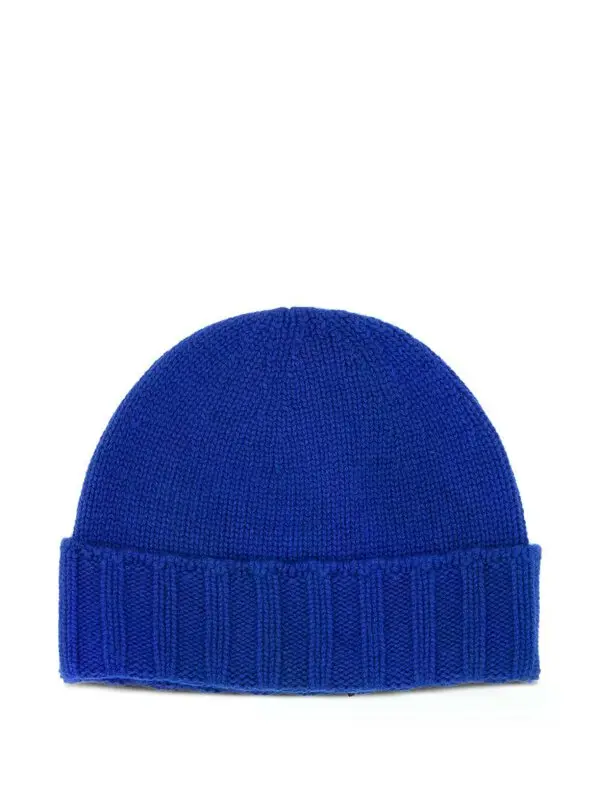 DRUMOHR Cashmere Ribbed Beanie - Blue