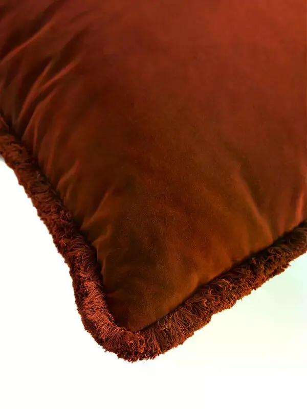 SOHO HOME Margeaux Fringed Square Cushion - Red