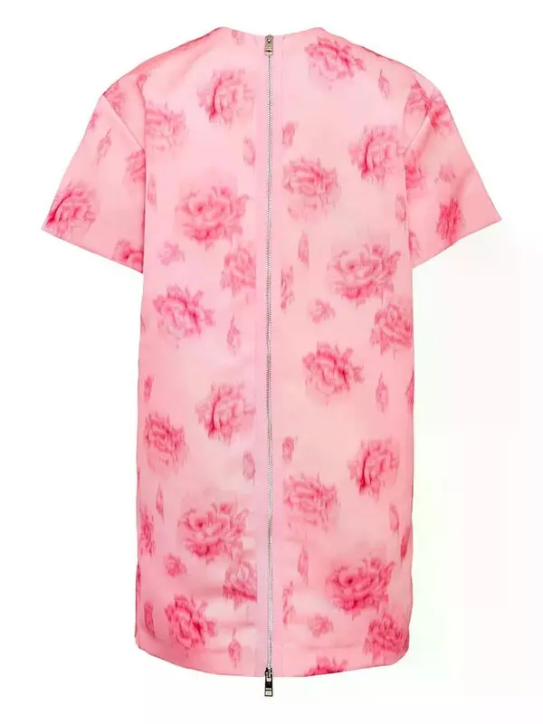 MSGM Rose-print T-shirt Dress