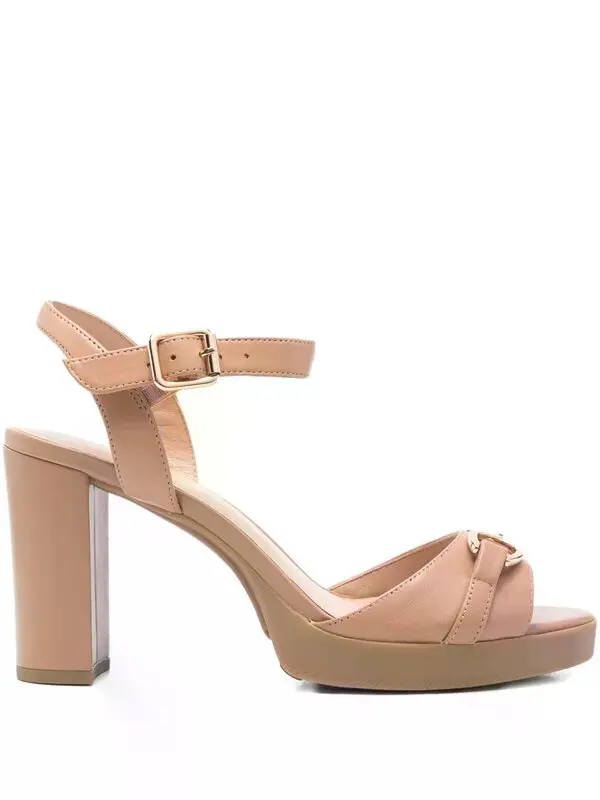 Geox 85mm Buckle-detail Block-heel Sandals - Neutrals