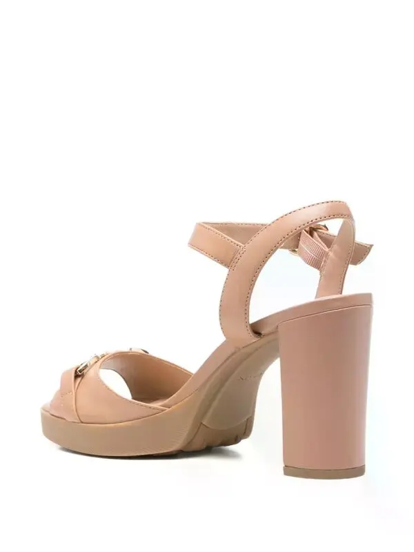 Geox 85mm Buckle-detail Block-heel Sandals - Neutrals