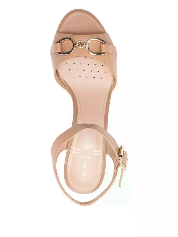 Geox 85mm Buckle-detail Block-heel Sandals - Neutrals
