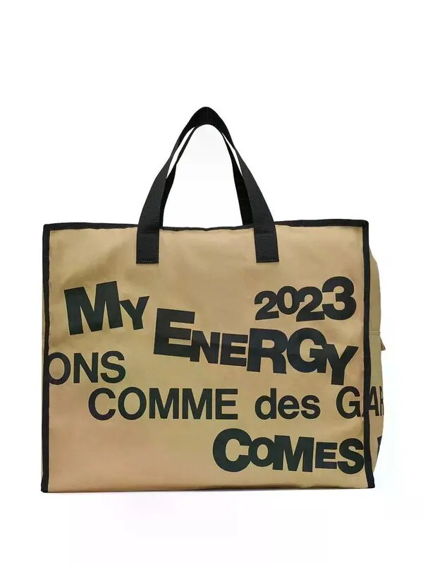 Comme Des Garçons Logo Cotton Tote Bag