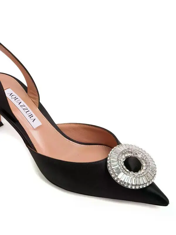 AQUAZZURA 50mm Crystal-embellished Slingback Pumps - Black