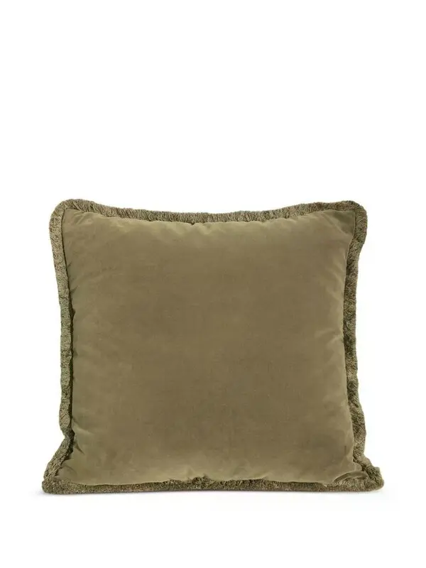SOHO HOME Margeaux Fringed Square Cushion - Green