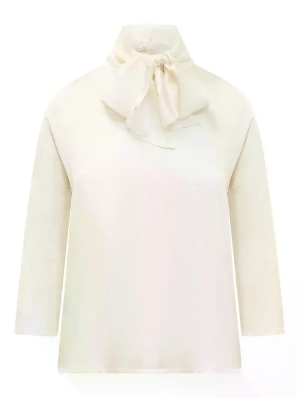 JUCCA Bow-neck Three-quarter Sleeve Top