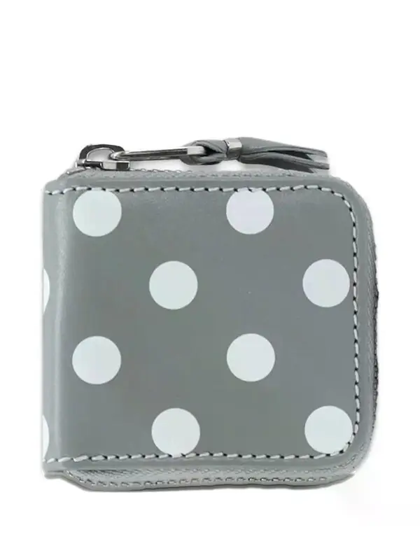 Comme Des Garçons Leather Line Coin Polka-dot Pouch - Grey