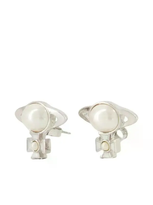 VIVIENNE WESTWOOD Gaby Orb Pearl Earrings - Silver