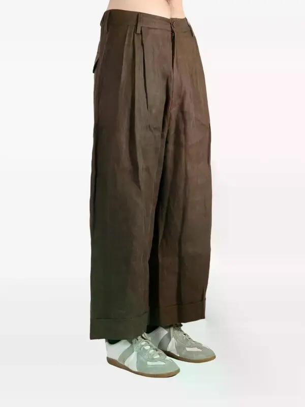 ZIGGY CHEN Pleated Linen Trousers