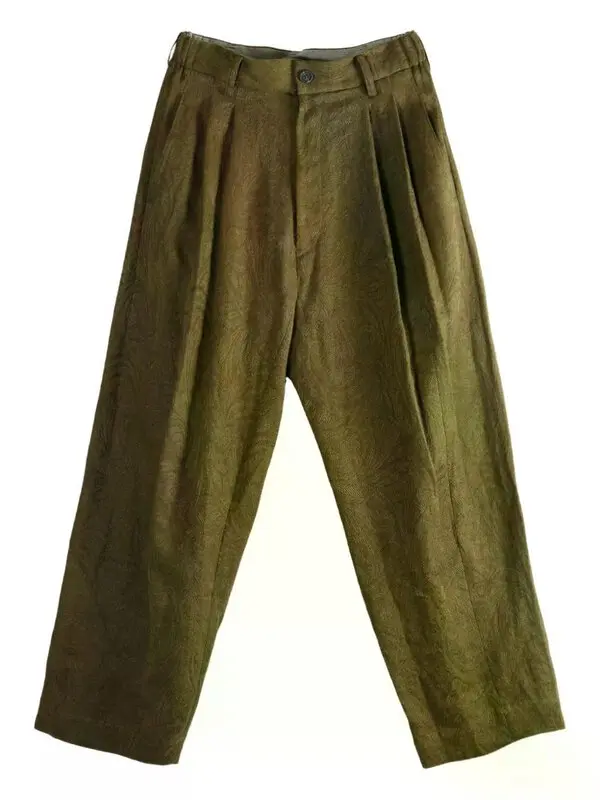ZIGGY CHEN Patterned Pleated Trousers