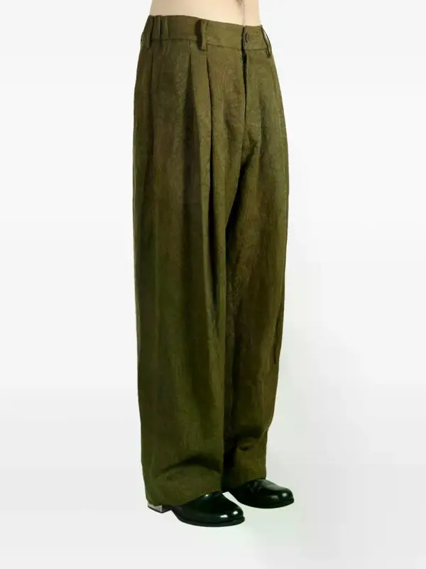 ZIGGY CHEN Patterned Pleated Trousers