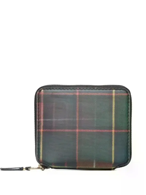 Comme Des Garçons Lenticular Tartan Zipped Wallet - Green
