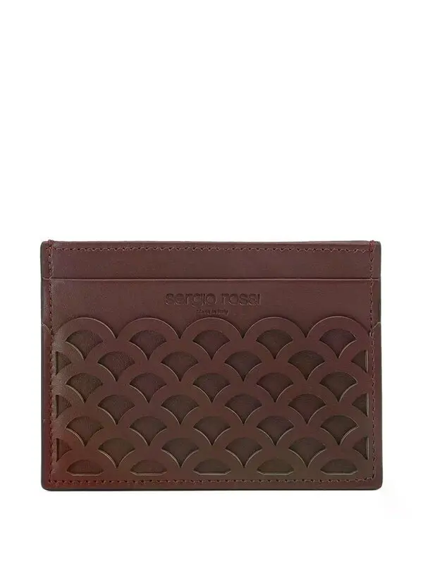 SERGIO ROSSI Sr Mermaid Leather Cardholder - Red