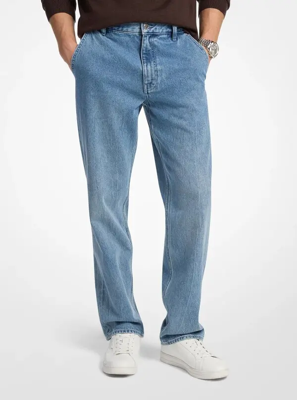Michael Kors Finn Straight-leg Stretch Denim Jeans - Blue