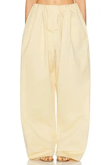 HELSA Cotton Twill Puff Pant - Pale Yellow