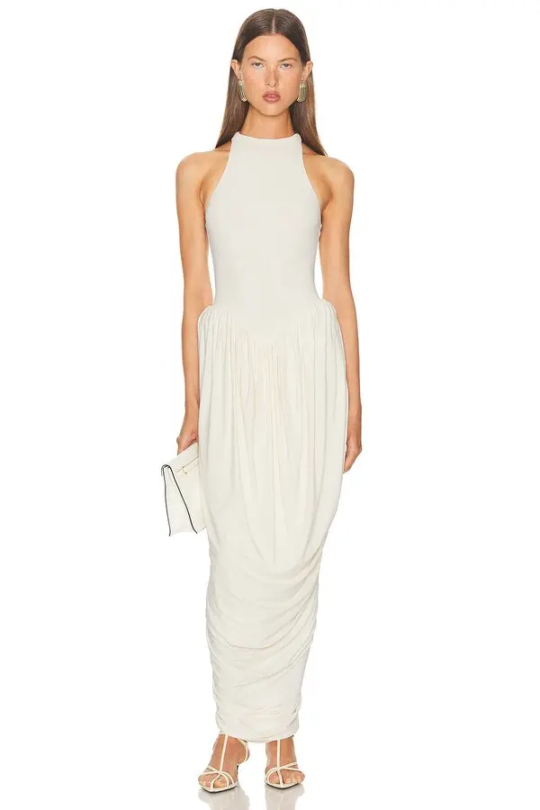 HELSA The Duchess Jersey Dress - Ivory