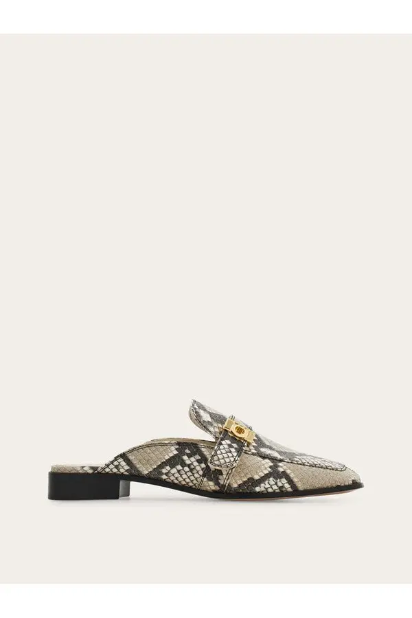 FERRAGAMO Hug Buckle Mule - Gold
