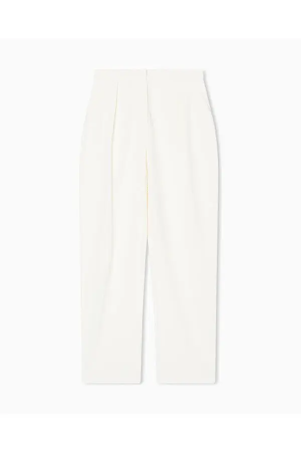 Emporio Armani Chevron Motif Jersey Trousers - White
