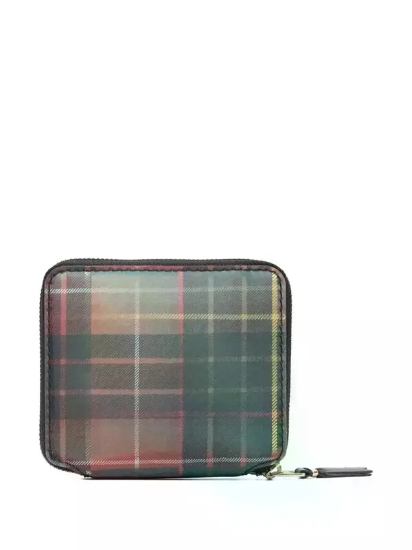 Comme Des Garçons Lenticular Tartan Zipped Wallet - Green