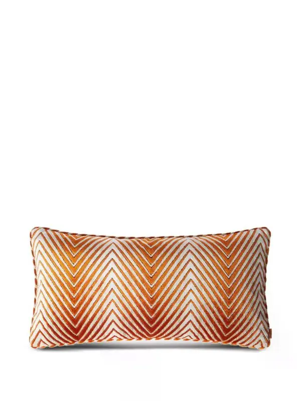 Missoni Chevron Velvet Cushion - Orange