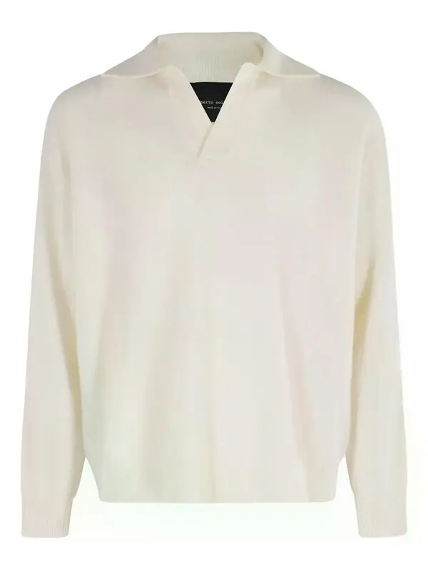 ROBERTO COLLINA V-neck Long Sleeve T-shirt