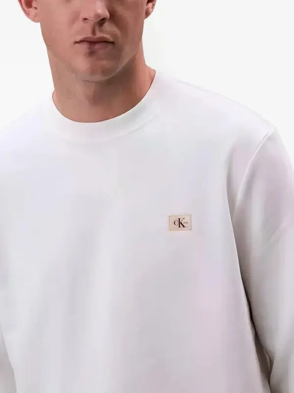 Calvin Klein Logo-patch Crew-neck Sweatshirt