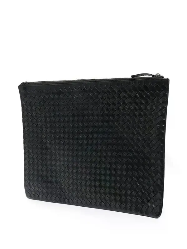 Dragon Diffusion Woven Leather Clutch - Black