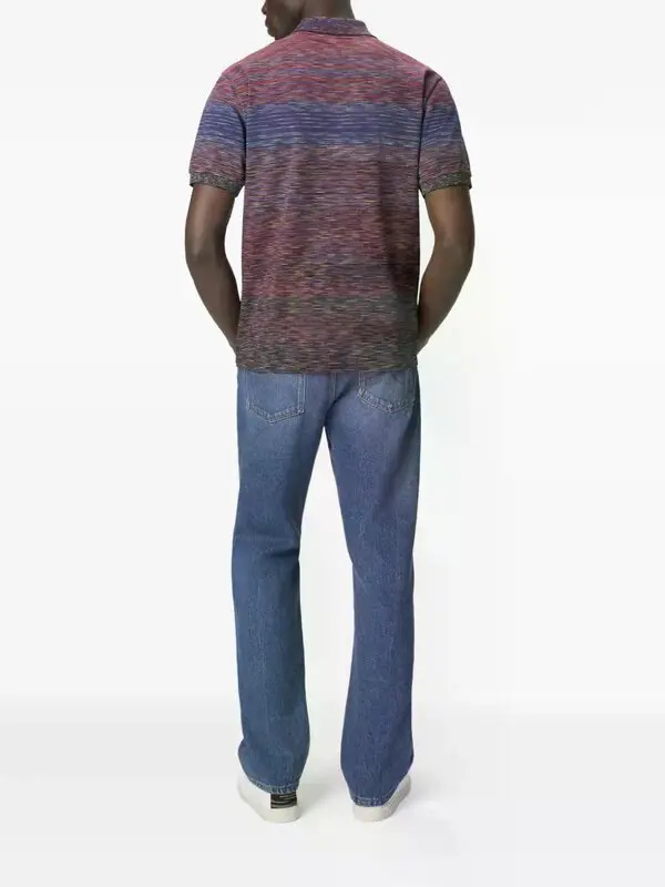 Missoni Striped-pattern Polo Shirt - Red