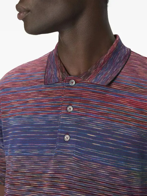 Missoni Striped-pattern Polo Shirt - Red