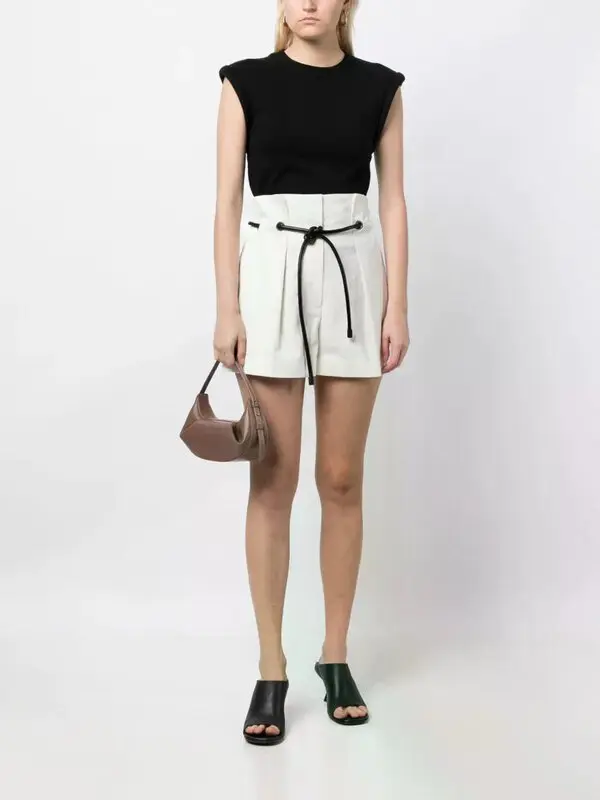 3.1 Phillip Lim High-waisted Drawstring Short Shorts - White