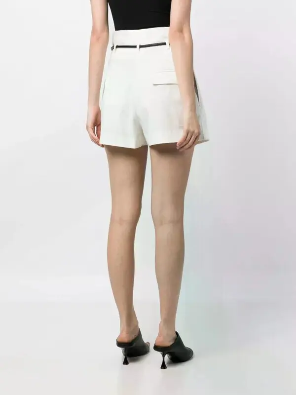3.1 Phillip Lim High-waisted Drawstring Short Shorts - White
