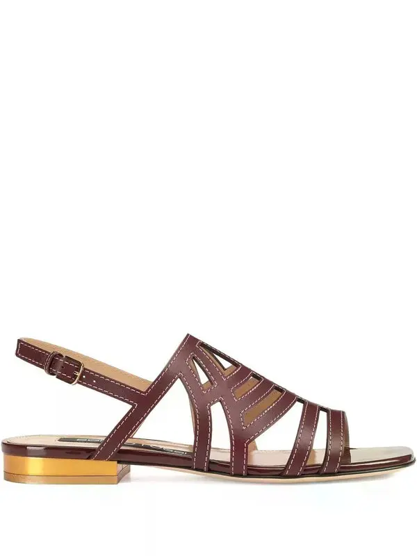 SERGIO ROSSI Agate Cut-out Slingback Sandals