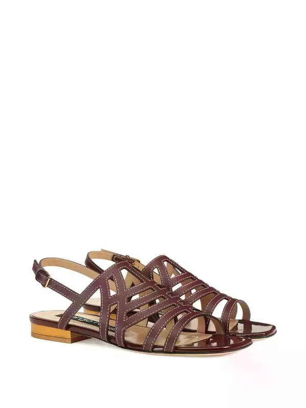 SERGIO ROSSI Agate Cut-out Slingback Sandals