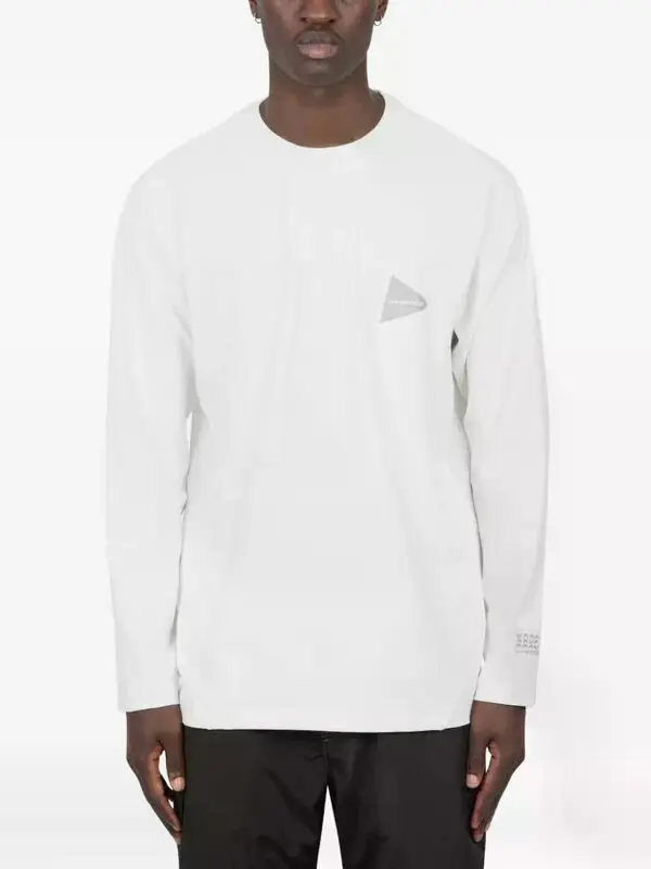 AND WANDER Logo-triangle Long-sleeve T-shirt