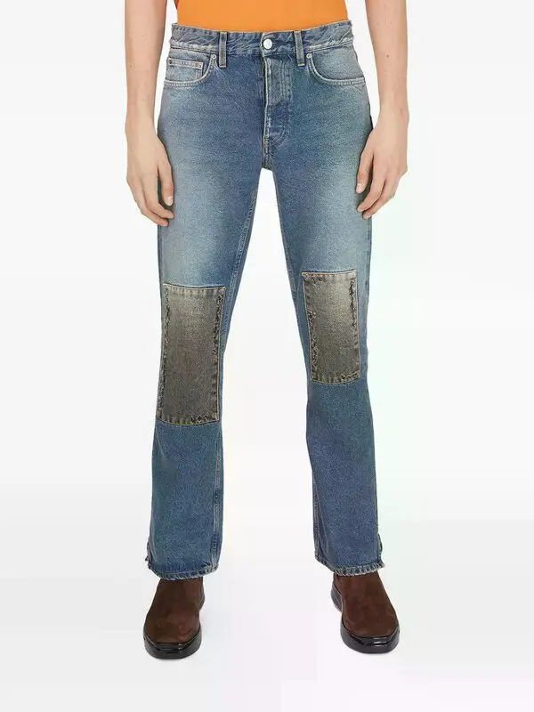 (DI)VISION Straight Leg Jeans With Knee Patches