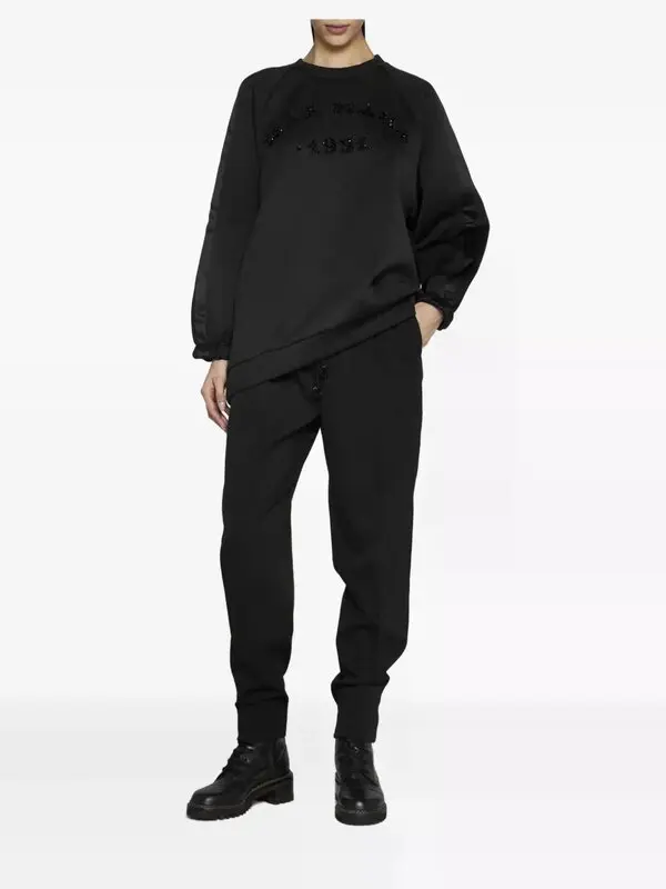 Max Mara Embellished Satin-panel Sweatshirt
