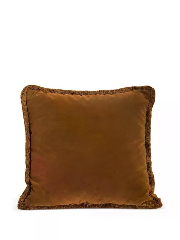 SOHO HOME Margeaux Fringed Square Cushion - Brown