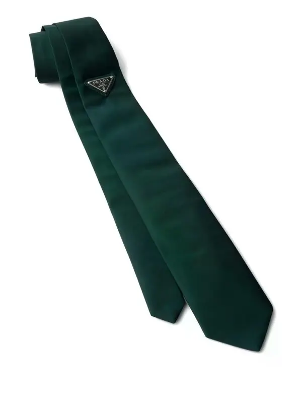 Prada Triangle Logo Neck Tie - Green