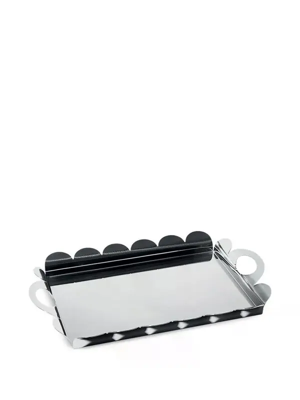 ALESSI Scalloped-edge Handle Tray - Silver