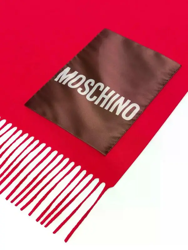 Moschino Logo-patch Fringed Scarf