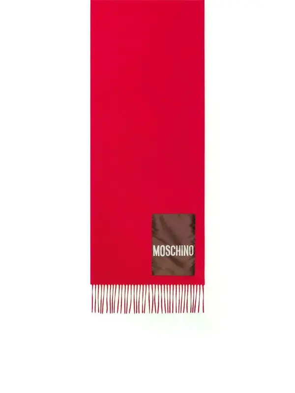 Moschino Logo-patch Fringed Scarf