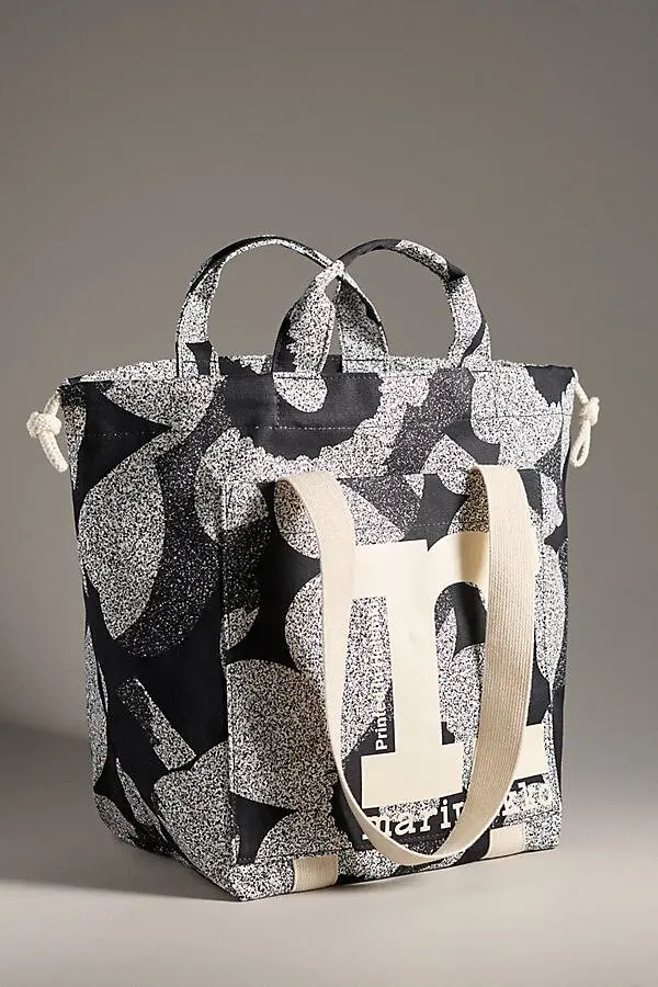 Marimekko City Unikko Tote - Black & White Pattern