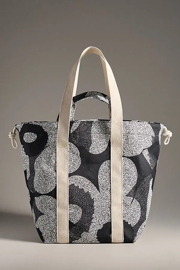 Marimekko City Unikko Tote - Black & White Pattern