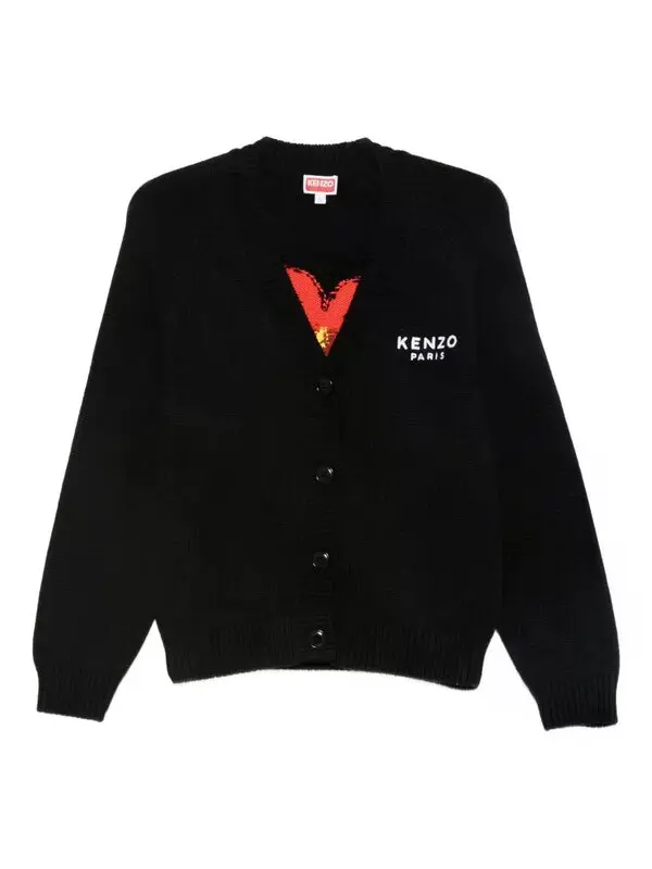 Kenzo Boke Flower Logo-embroidered Button Cardigan