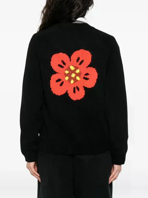 Kenzo Boke Flower Logo-embroidered Button Cardigan