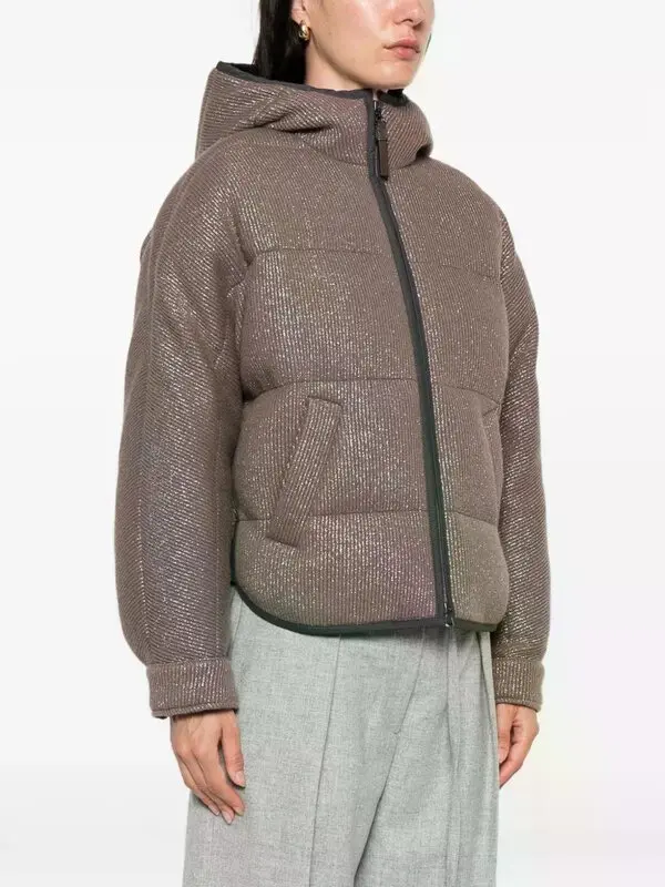 Brunello Cucinelli Quilted Lurex Jacket - Brown