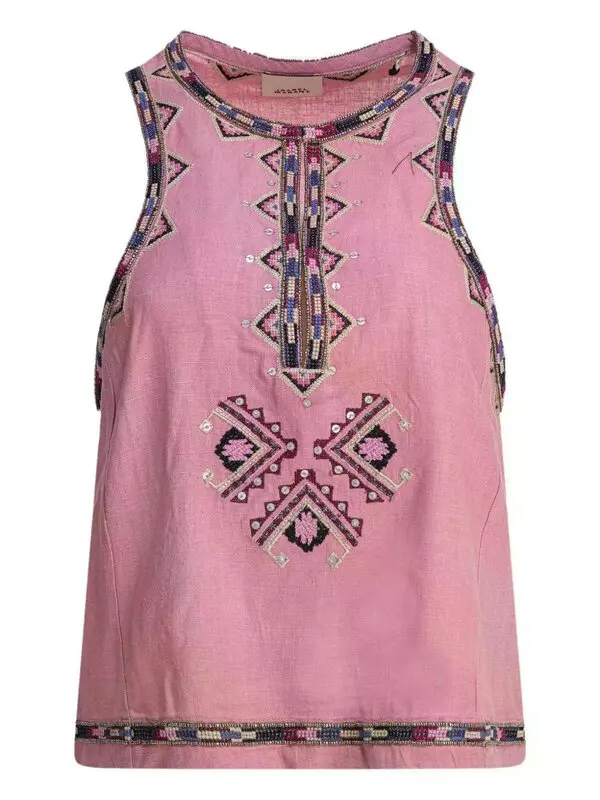 Isabel Marant Embroidered Sleeveless Top